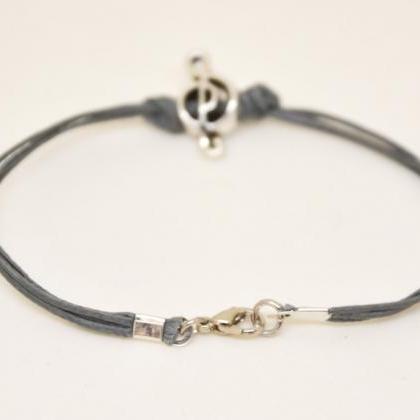 Treble Clef Bracelet For Men, Men's Bracelet, Silver Music Note Charm ...
