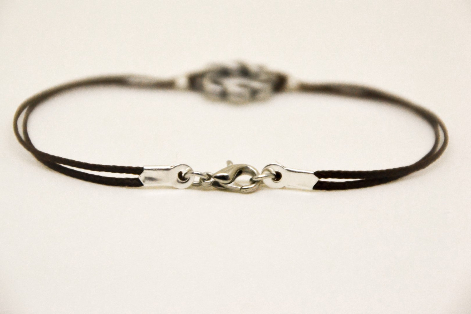 Karma Bracelet For Men, Men's Bracelet With A Silver Braid Circle Charm ...