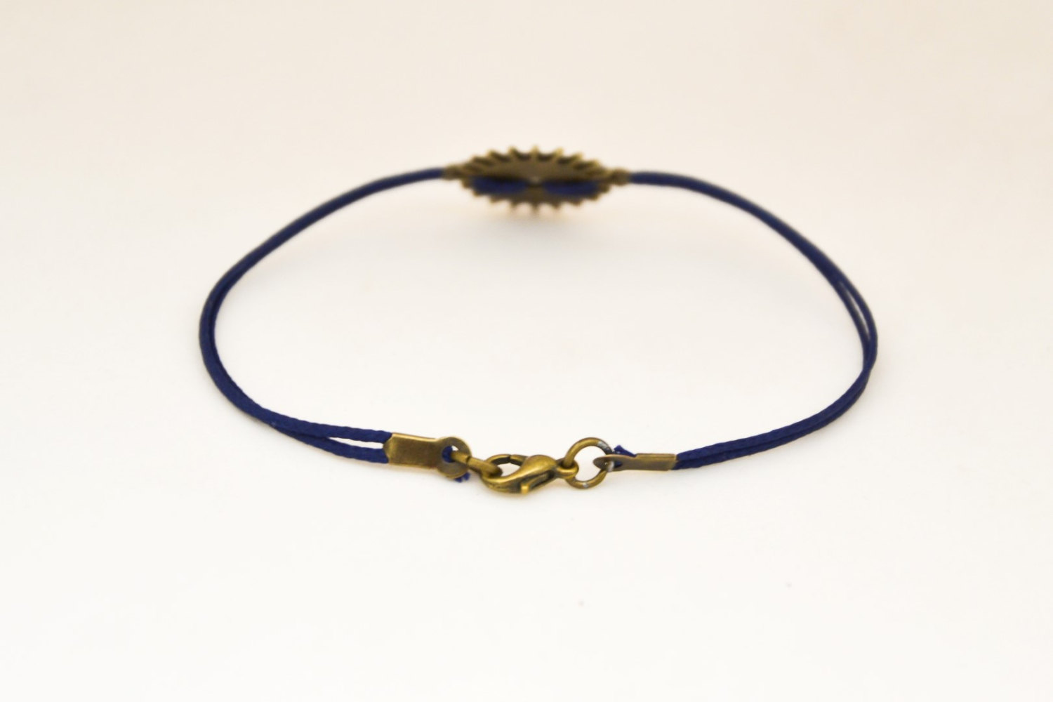 Men's Bracelet, Gear Bracelet, Blue Cord Bracelet For Men With Cogwheel ...