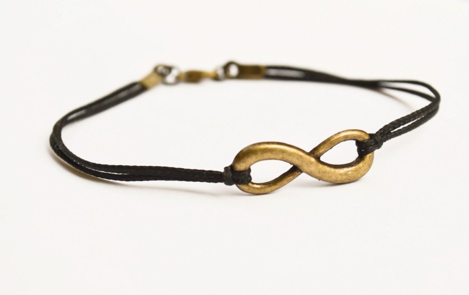 Infinity Bracelet For Men, Black Cord Men's Bracelet With A Bronze ...